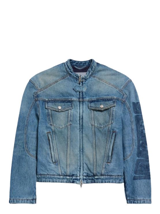 BALENCIAGA Balenciaga Squeeze Denim Motorcycle Jacket